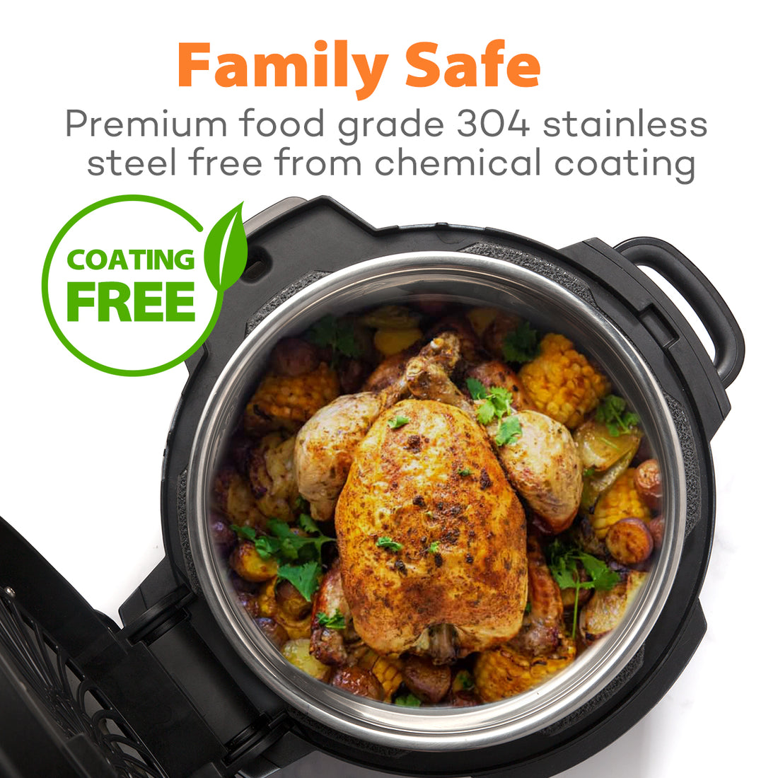 Goldlion Stainless Steel Inner Pot Compatible with Ninja Foodi 8 Quart